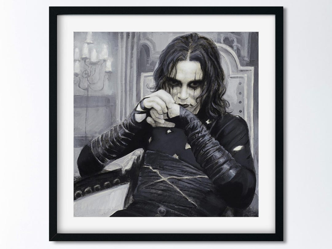 The Crow Art Print - 90s Goth Brandon Lee Painting - 8x8 Square Artwork ...