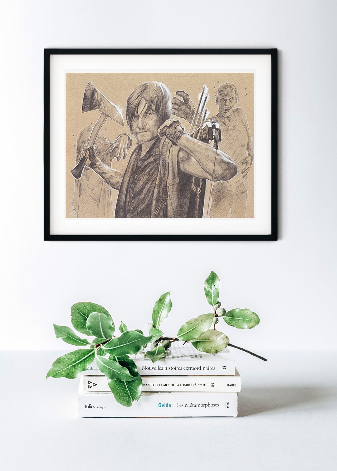 ORIGINAL DRAWING Daryl Dixon Handmade One of a Kind Detailed Pencil ...