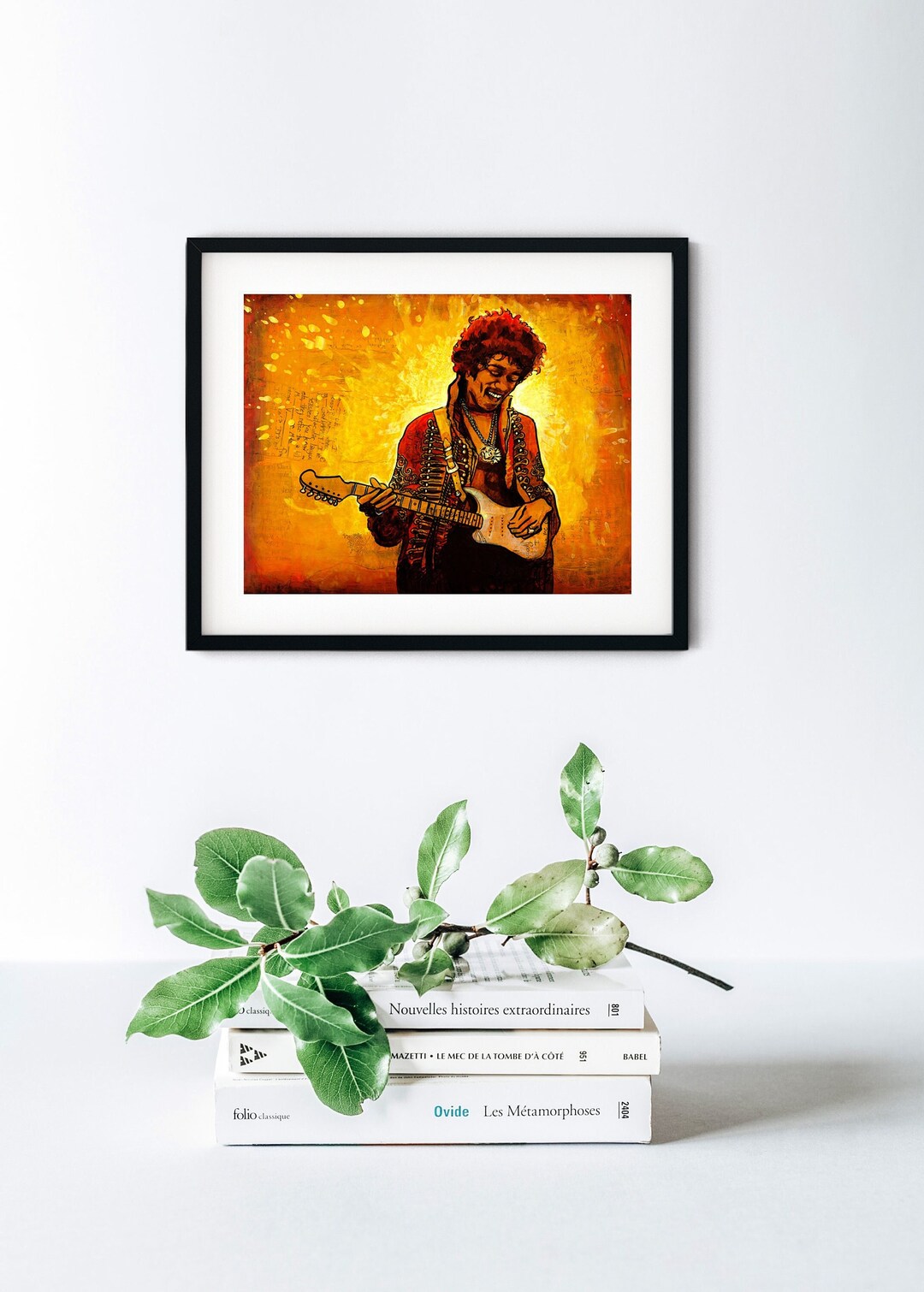 Jimi Hendrix Art Print Psychedelic Guitarist Painting 1960s ...