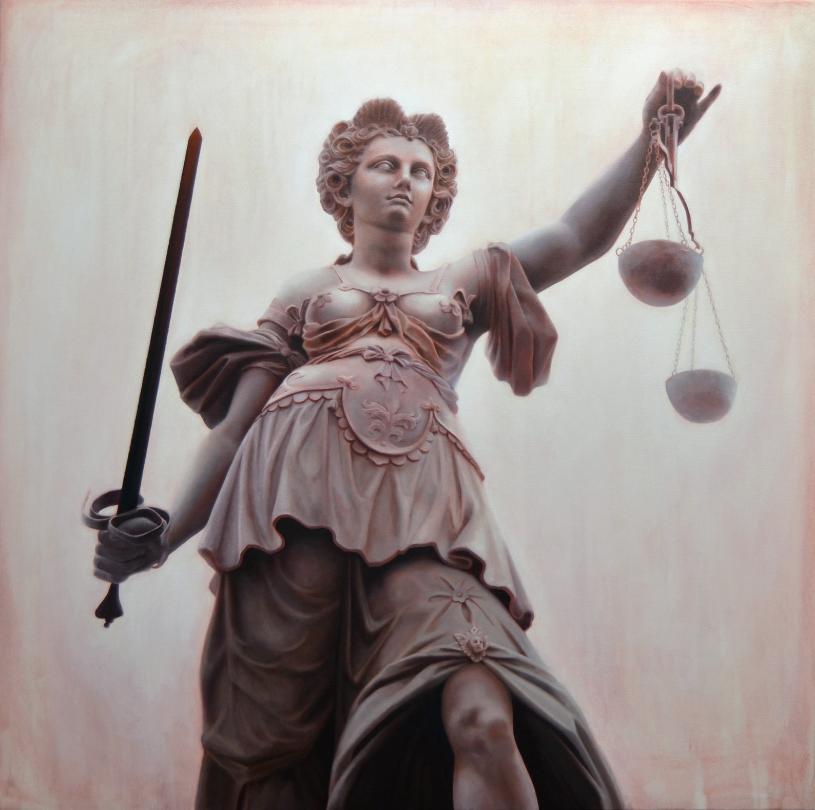 Lady Justicia Bellas Artes Pintura Ilustración 8x8 Bellas | Etsy