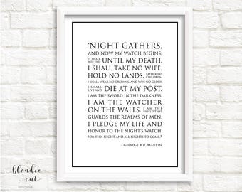 Nights Watch Oath | Etsy