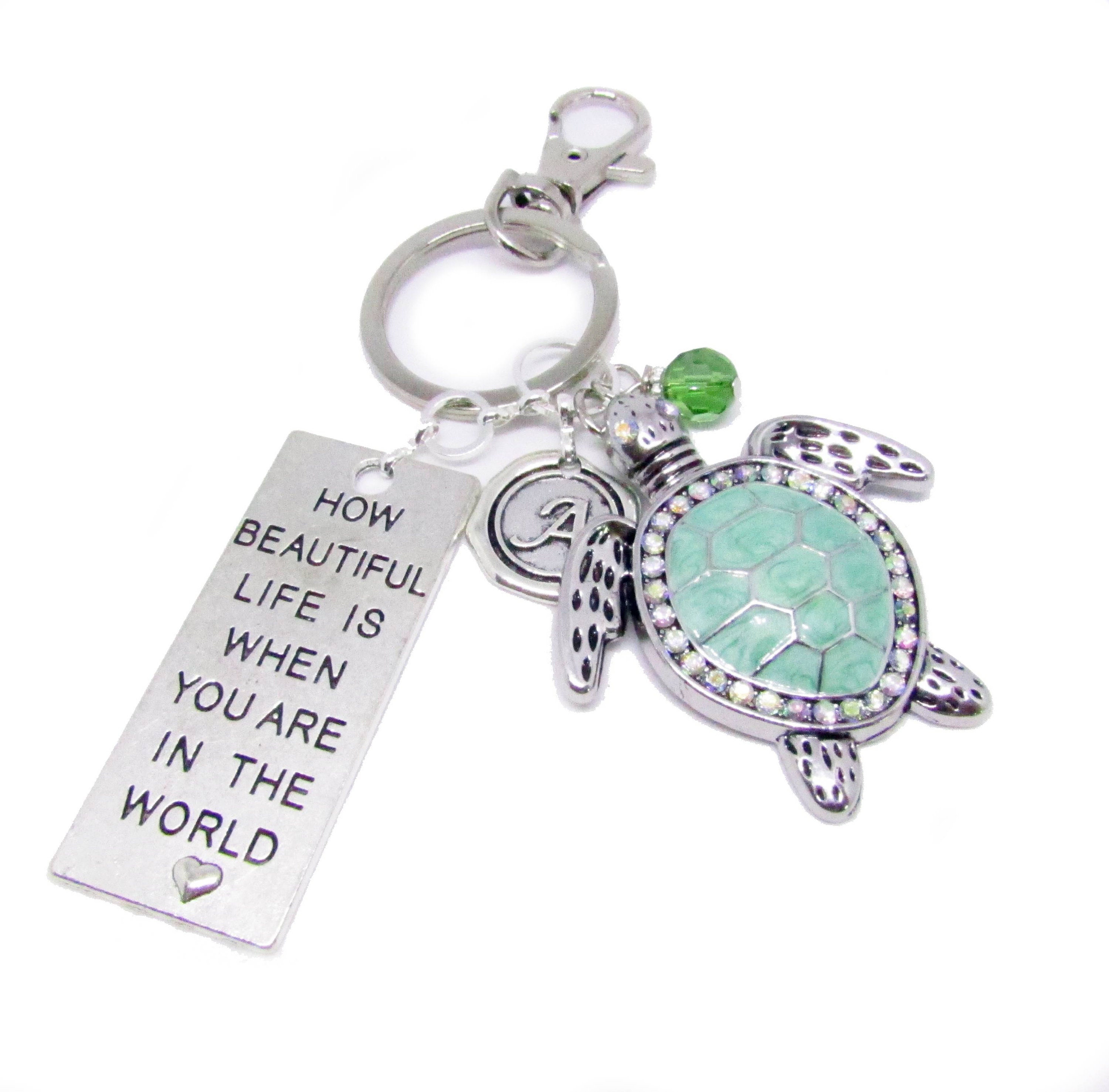 Sea Turtle Keychain Custom Keychain Turtle Keyring Beach - Etsy