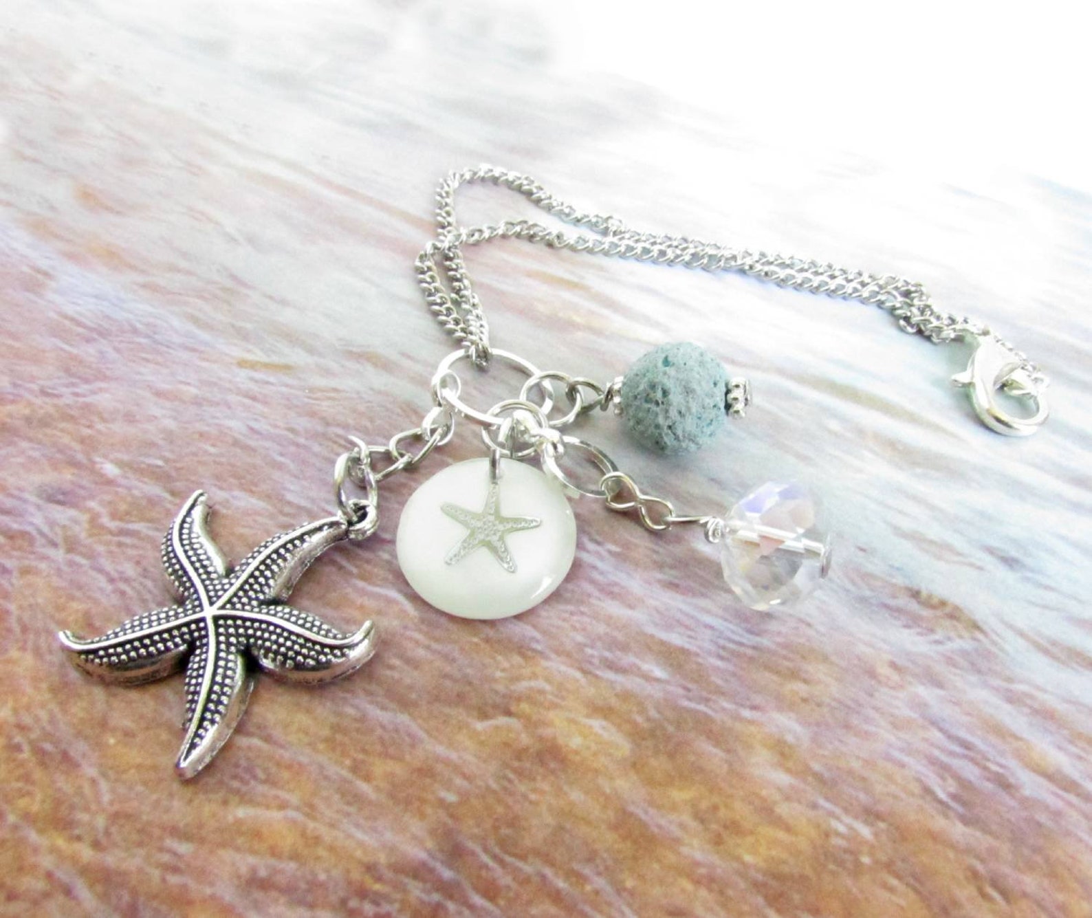 Starfish Rear View Mirror Car Charm Essential Oil Crystal Car - Etsy