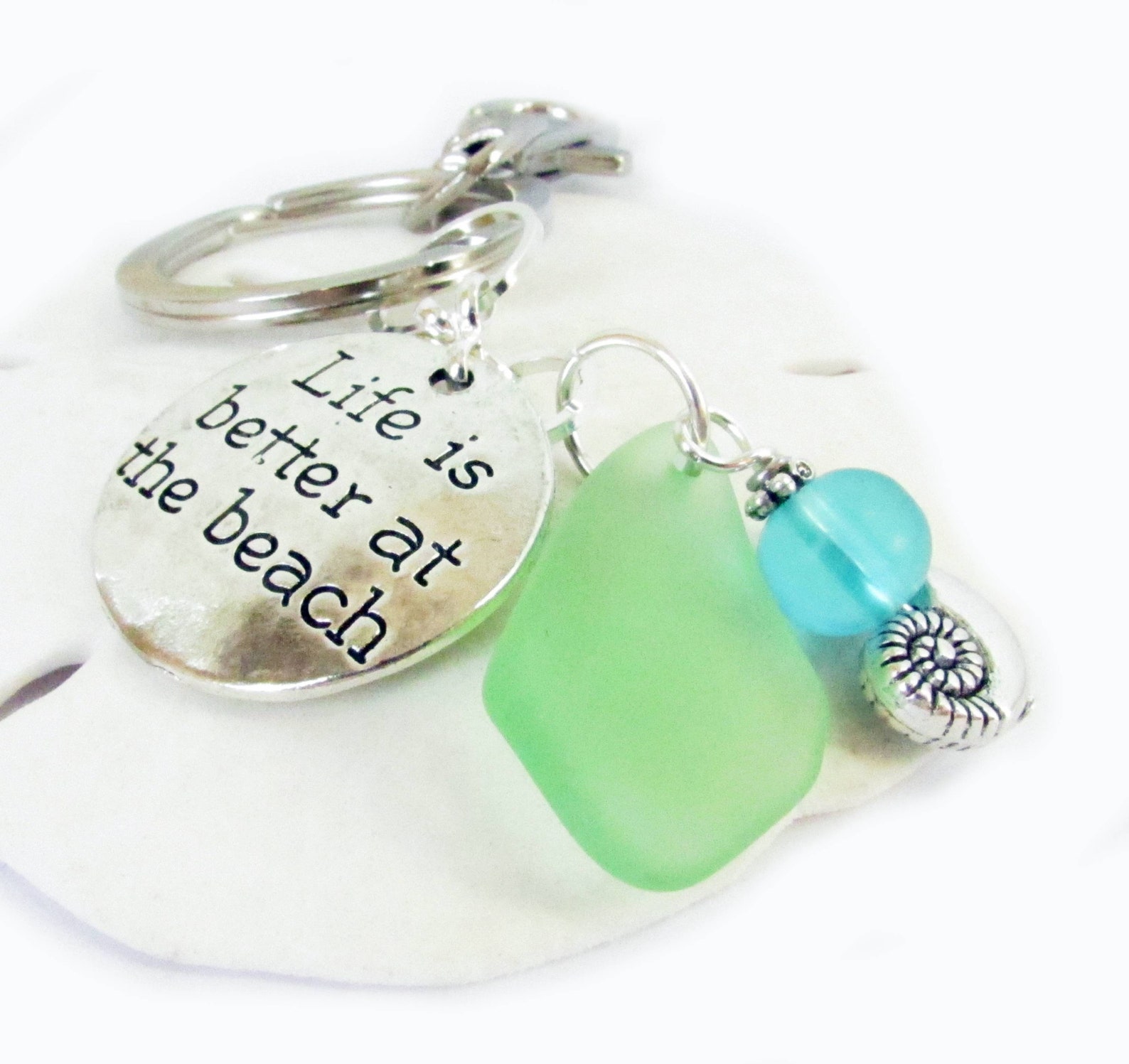 Seaglass Keychain Beach Keychain Sea Glass Keychain Car - Etsy