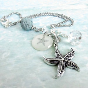 Starfish Rear View Mirror Car Charm, Essential Oil Crystal Car Diffuser ...