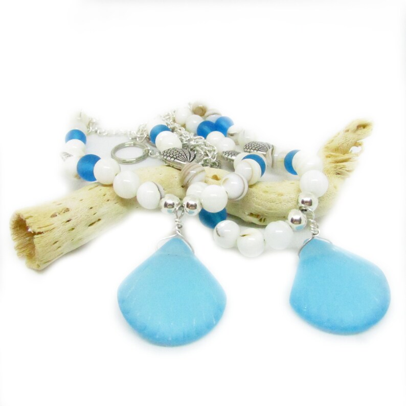 Sea Shell Curtain Tiebacks Blue Sea Glass Drapery Holdbacks - Etsy