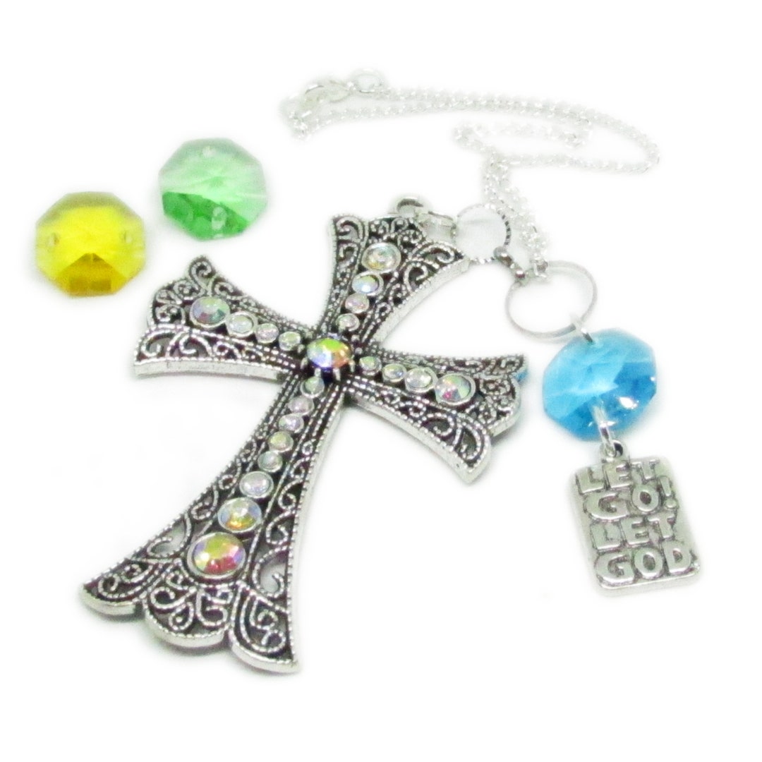 Cross Rear View Mirror Charm, Cross Car Charm, Religious Gifts for ...