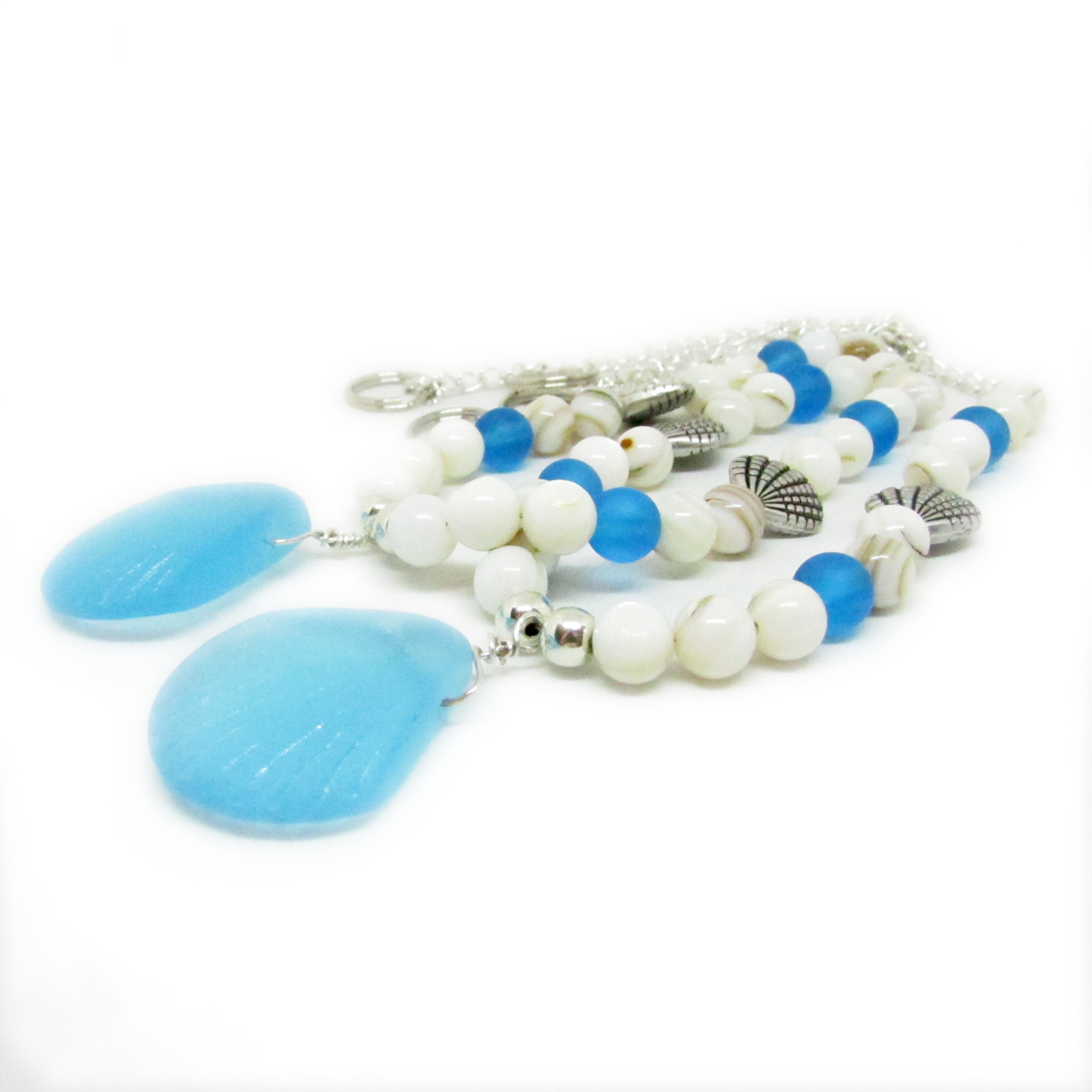 Sea Shell Curtain Tiebacks Blue Sea Glass Drapery Holdbacks | Etsy