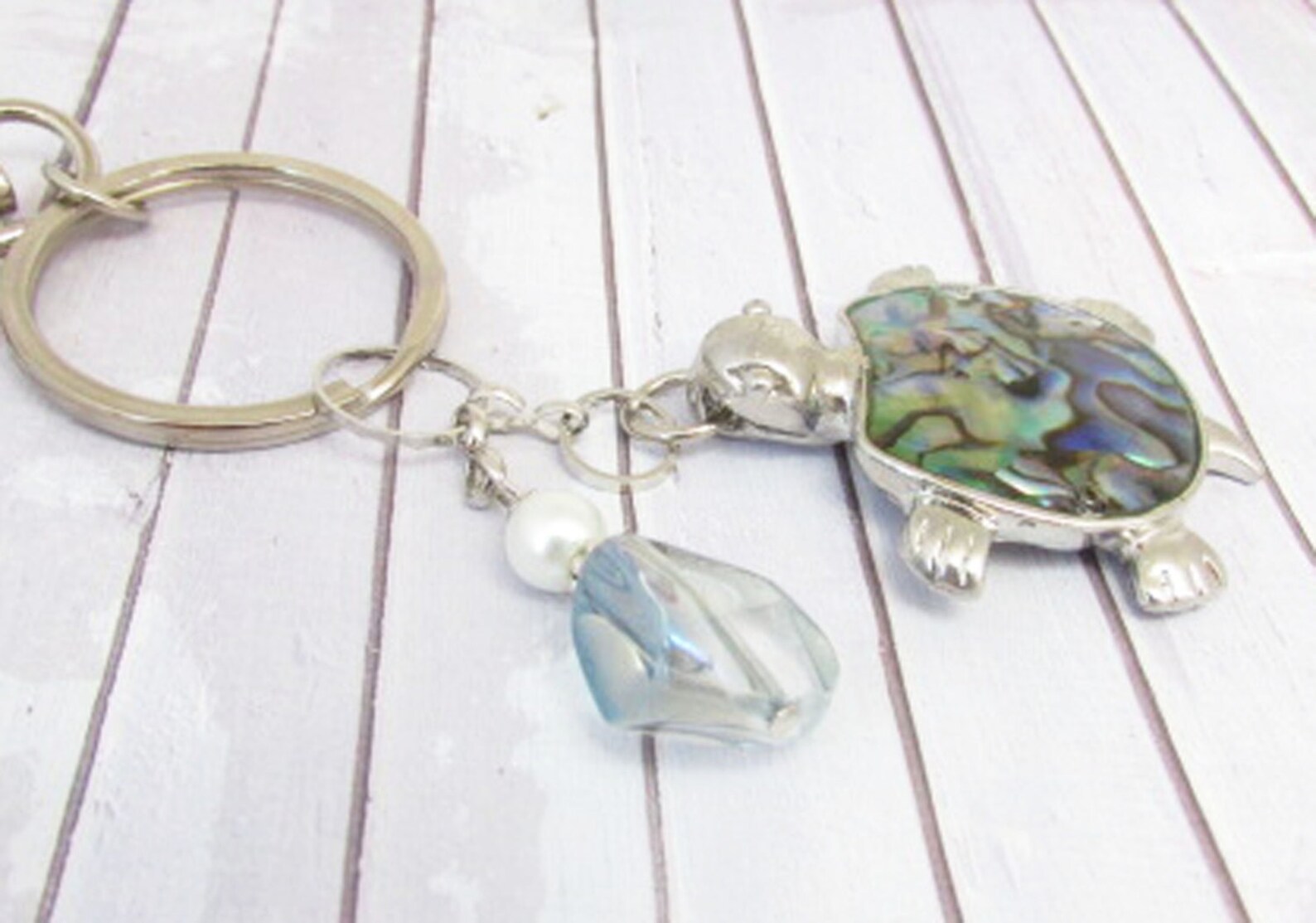 Turtle Keychain Beach Keychain Sea Turtle Keychain Abalone | Etsy