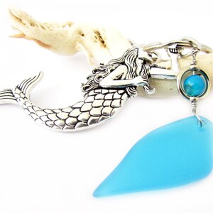 Mermaid Keychain, Mermaid Key Chain, Mermaid Gift, , Sea Glass Keychain ...