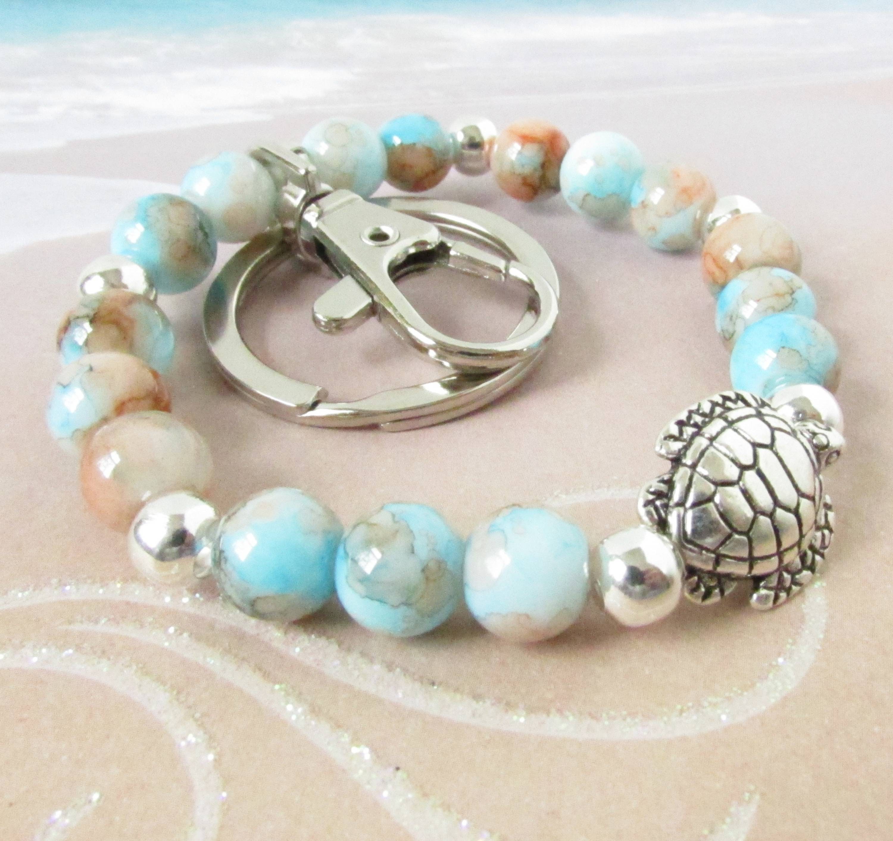 Keychain Bracelet Turtle Keychain Wrist Keychain Bracelet | Etsy