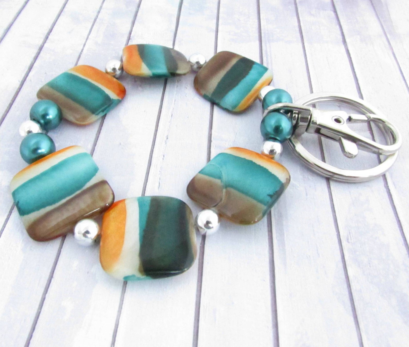 Keychain Bracelet Wristlet Keychain Wrist Keychain Bracelet | Etsy