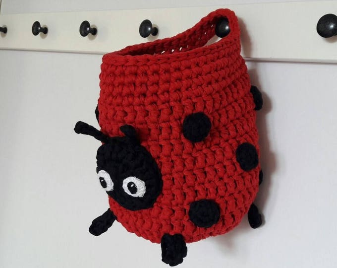 Ladybug Basket, Crochet Basket, Storage Basket, Decorative Basket, Home ...