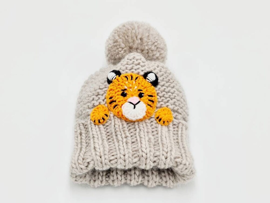 Tiger Hat, 19-21", Child Size, Winter Hat, Knit Hat, Kids Hat, Hat With ...
