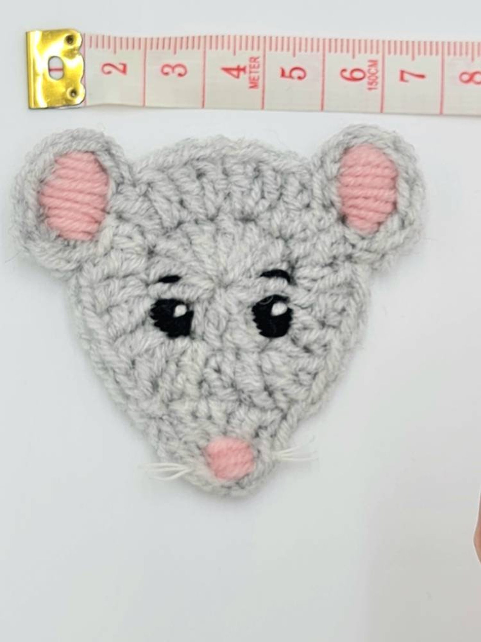 Mouse Applique Crochet Mouse Hat Applique Animal Motif | Etsy