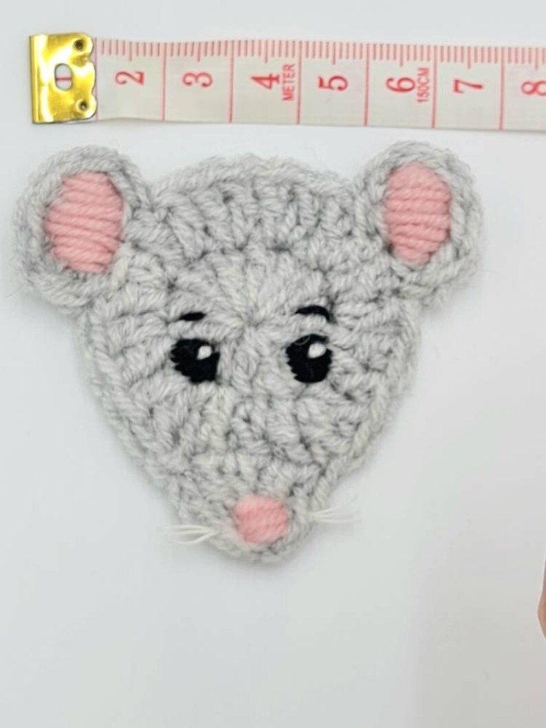Mouse Applique Crochet Mouse Hat Applique Animal Motif | Etsy