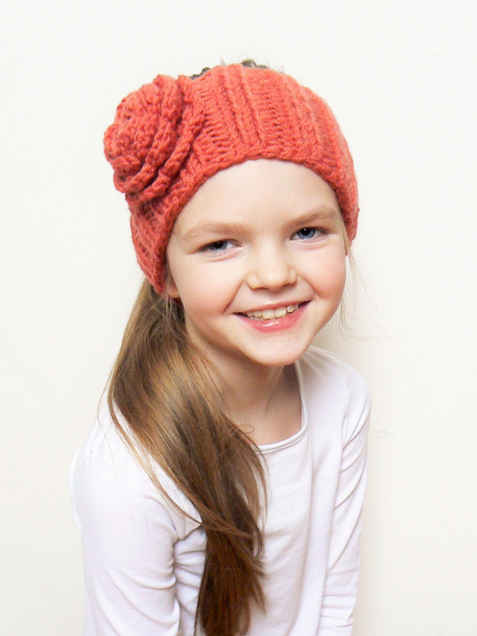 Knit Headband, Ear Warmer, Head Wrap, Girls Head Band, Ear Wrap, Flower ...