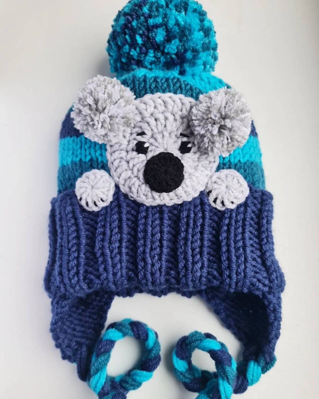 Koala Hat Child Size 19-21inch Knit Winter Hat Kids Hat - Etsy