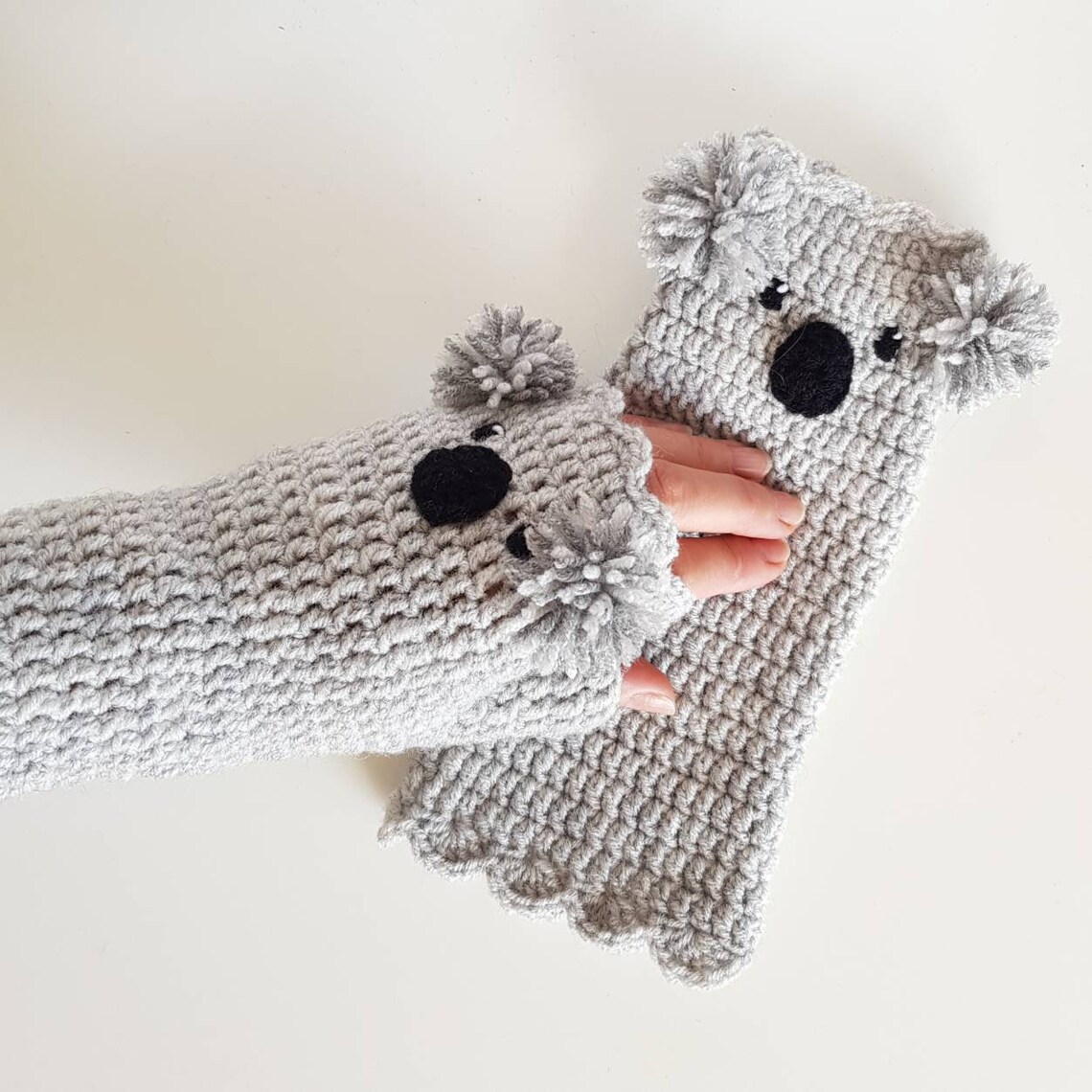 Fingerless Gloves KOALA Gloves Crochet Gloves Arm Warmers | Etsy