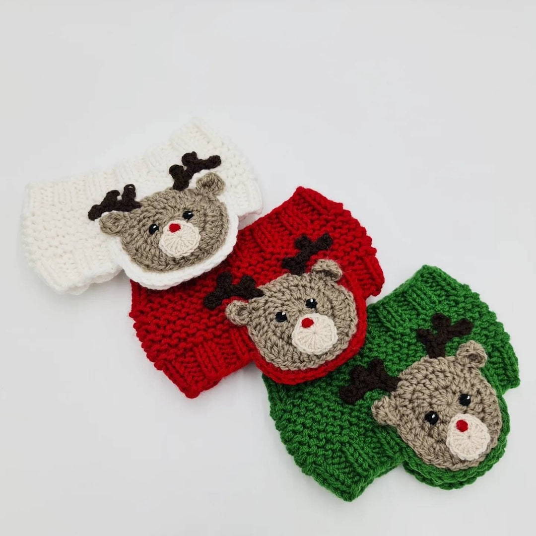 Christmas Outfit, Knit Headband, Ear Warmer, Reindeer Rudolph ...