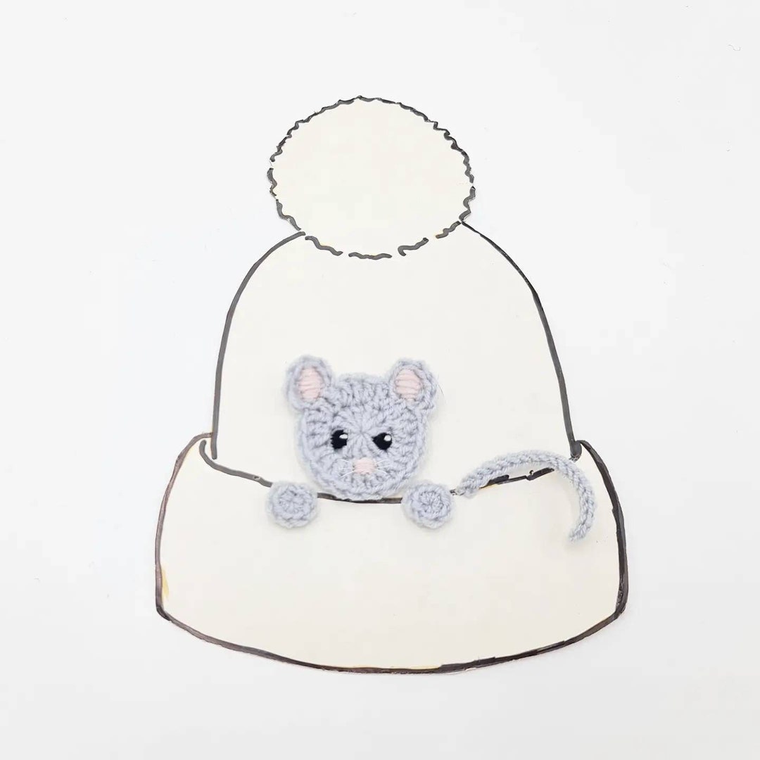 Mouse Applique, 2, Mice Appliques, Crochet Appliques, Animal Motifs ...