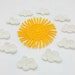Cloud Appliques, Sun Applique, Crochet Clouds, White Clouds, Handmade ...