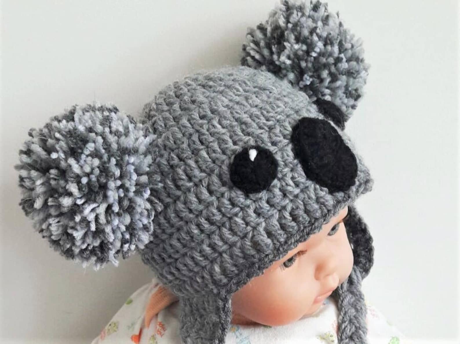 Koala Hat, Crochet Hat, Kids Outfit, Baby Hat, Women Hat, Cute Kids Hat ...