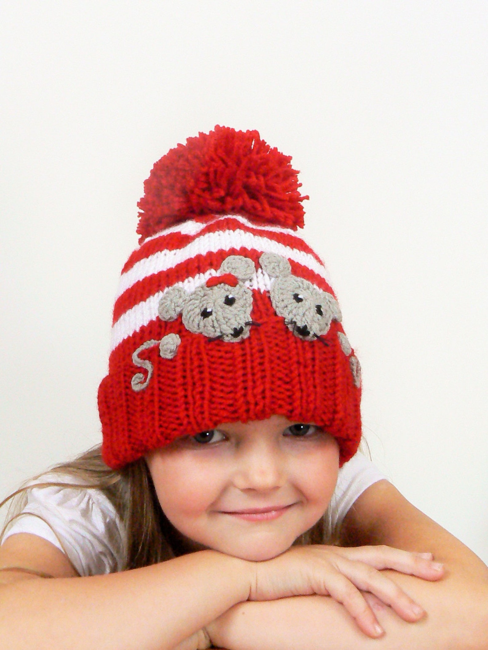 Knit Hat, Kids Winter Hat, Knit Beanie Hat, Pom Pom Hat, Beanie Hat ...
