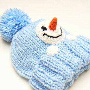 Snowman Hat, Kids Winter Hat, Knit Hat, Pom Pom Hat, Ski Hat, Kids ...