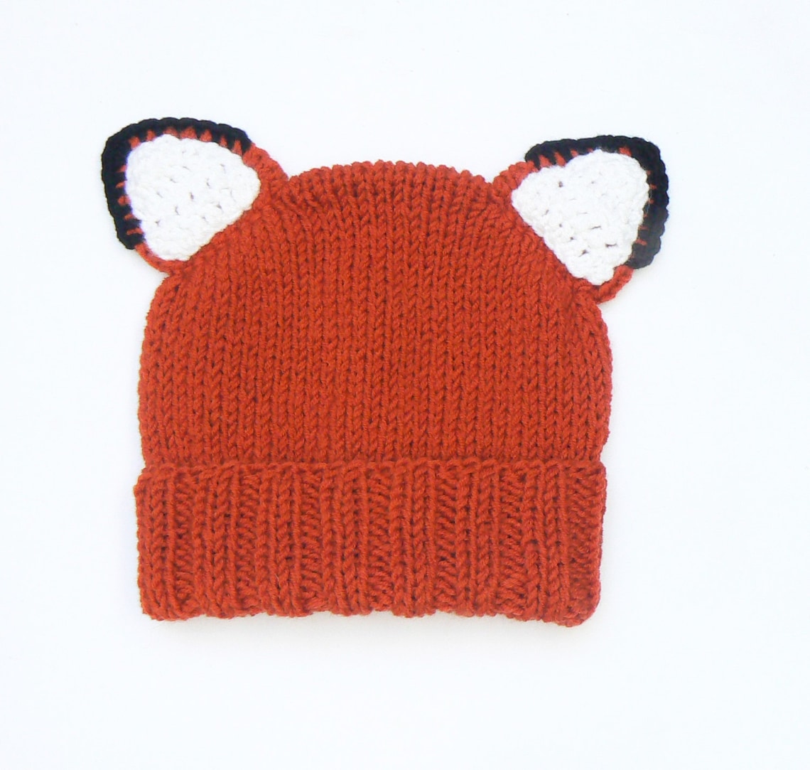 Fox Hat Kids Winter Hat Knit Hat Fox Ears Hat Animal Hat | Etsy