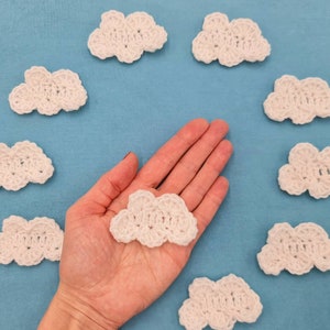 Cloud Appliques, Sun Applique, Crochet Clouds, White Clouds, Handmade ...