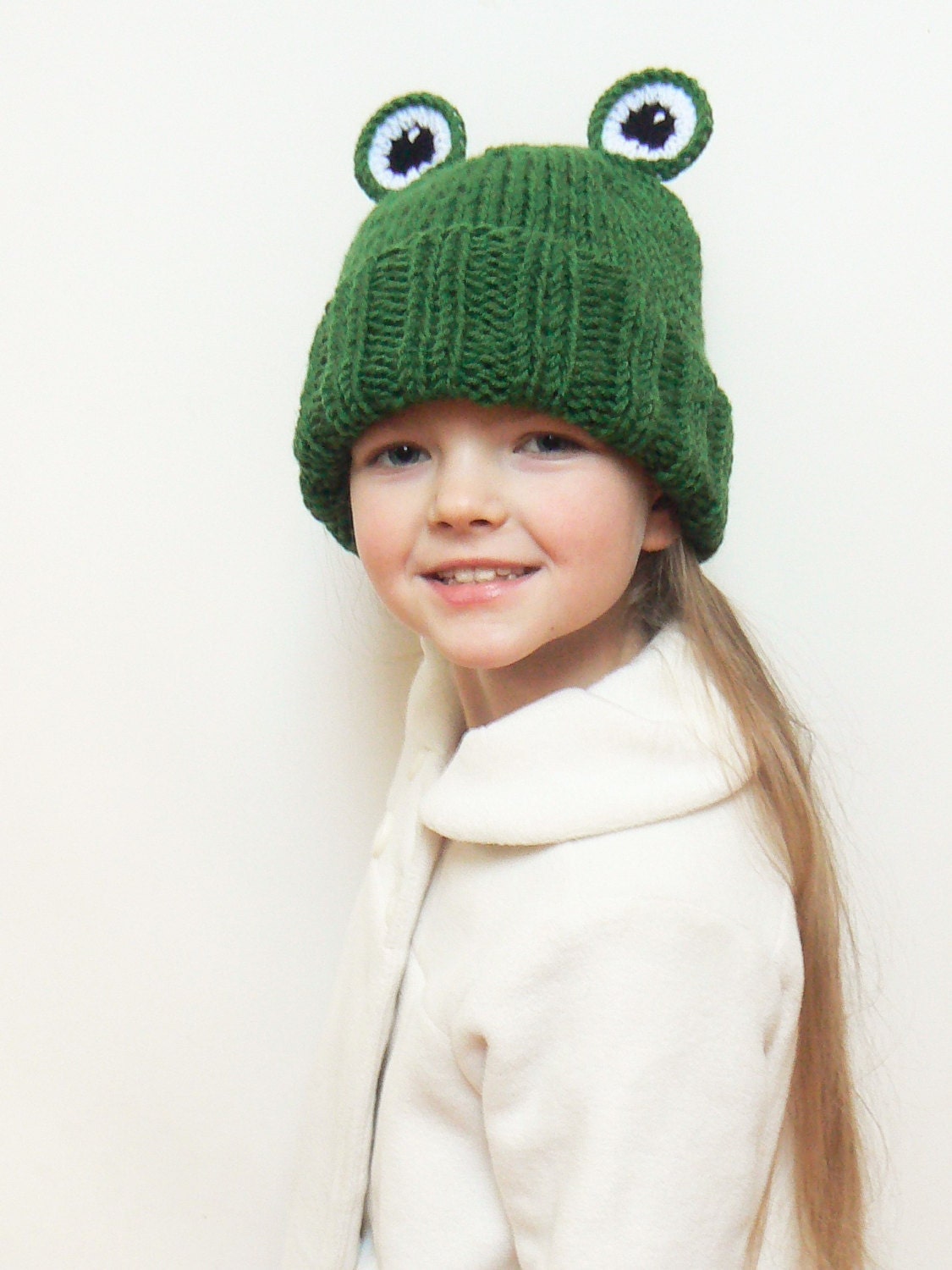 Frog Hat, Tongue Out Hat, Knit Hat, Animal Hat, Beanie Hat, Green Frog ...