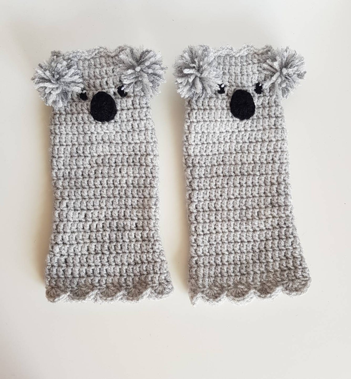 Fingerless Gloves KOALA Gloves Crochet Gloves Arm Warmers | Etsy