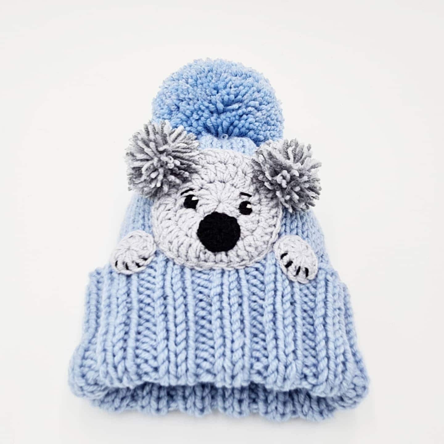 Koala Hat, Knit Hat, Winter Hat, Pom Pom Hat, Kids Outfit, Girls ...