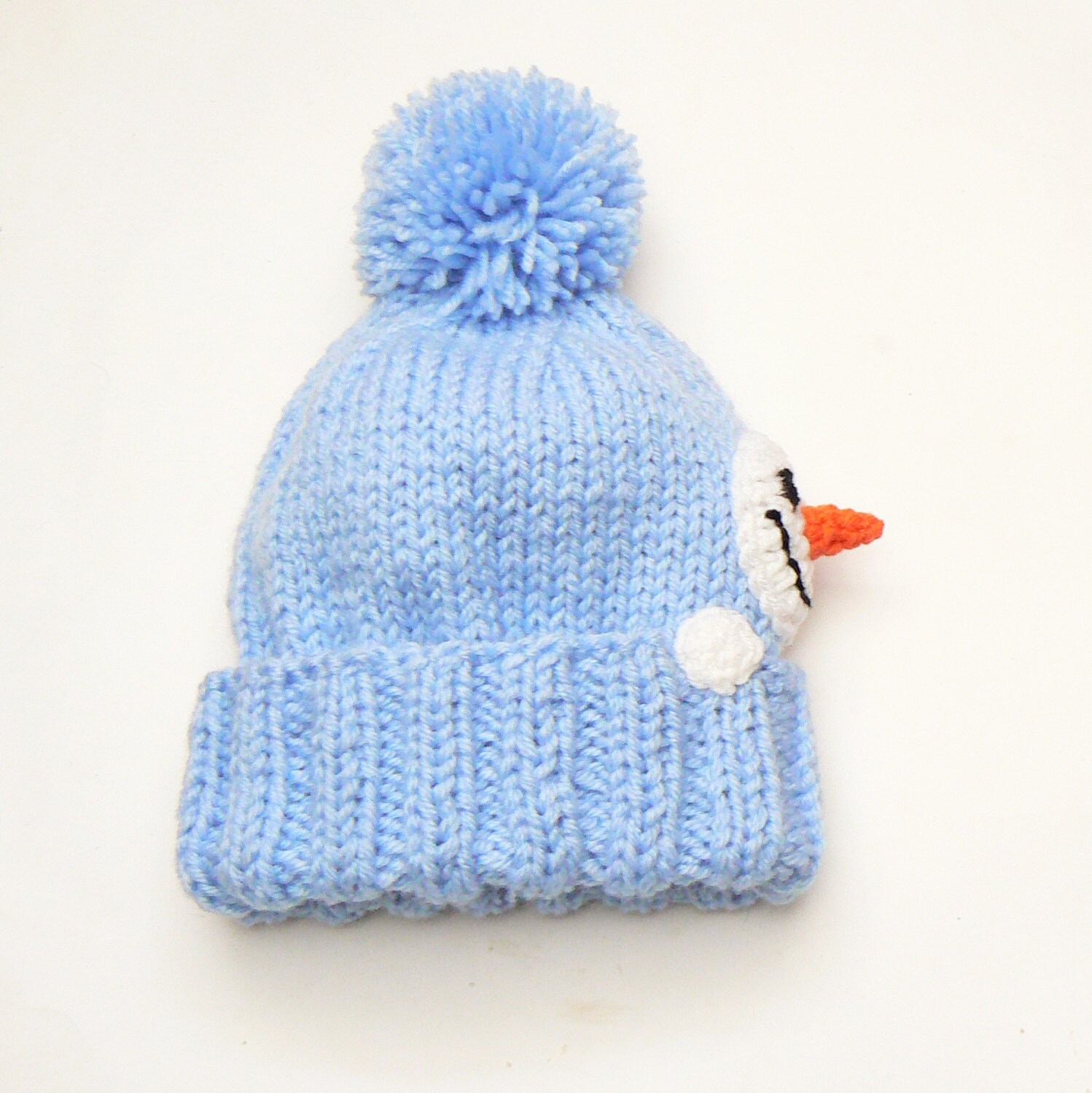 Snowman Hat Kids Winter Hat Knit Hat Pom Pom Hat Ski Hat - Etsy