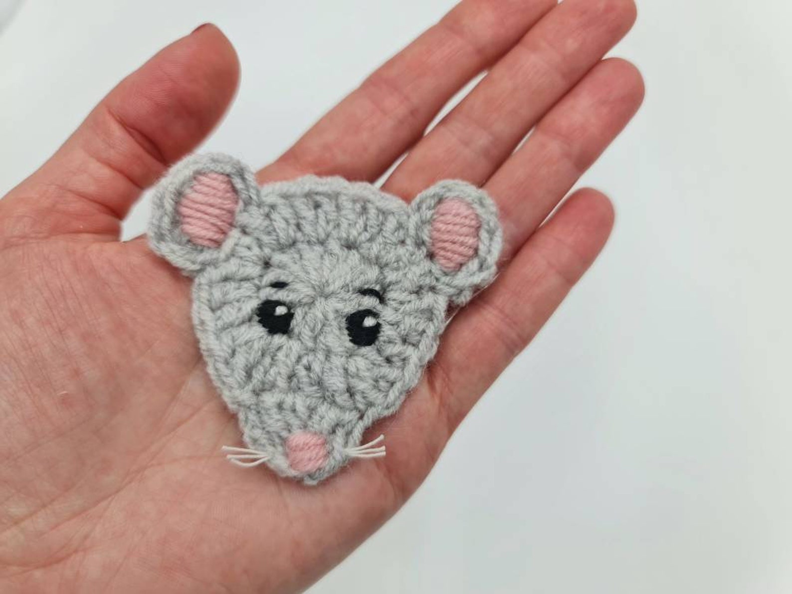 Mouse Applique Crochet Mouse Hat Applique Animal Motif | Etsy