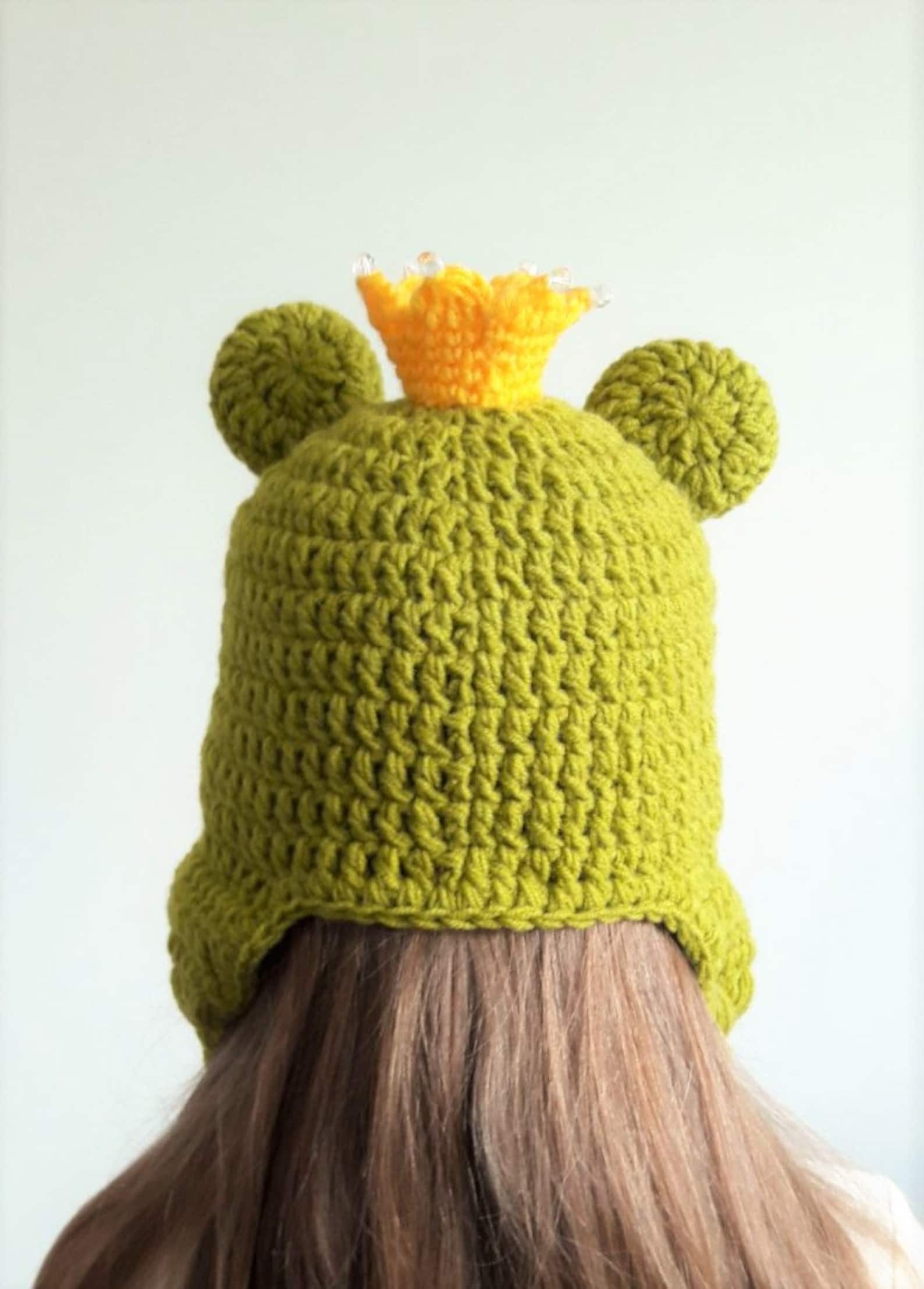 Crochet Frog Hat, Frog Princess, Frog Prince, Earflap Hat, Funny Hat ...