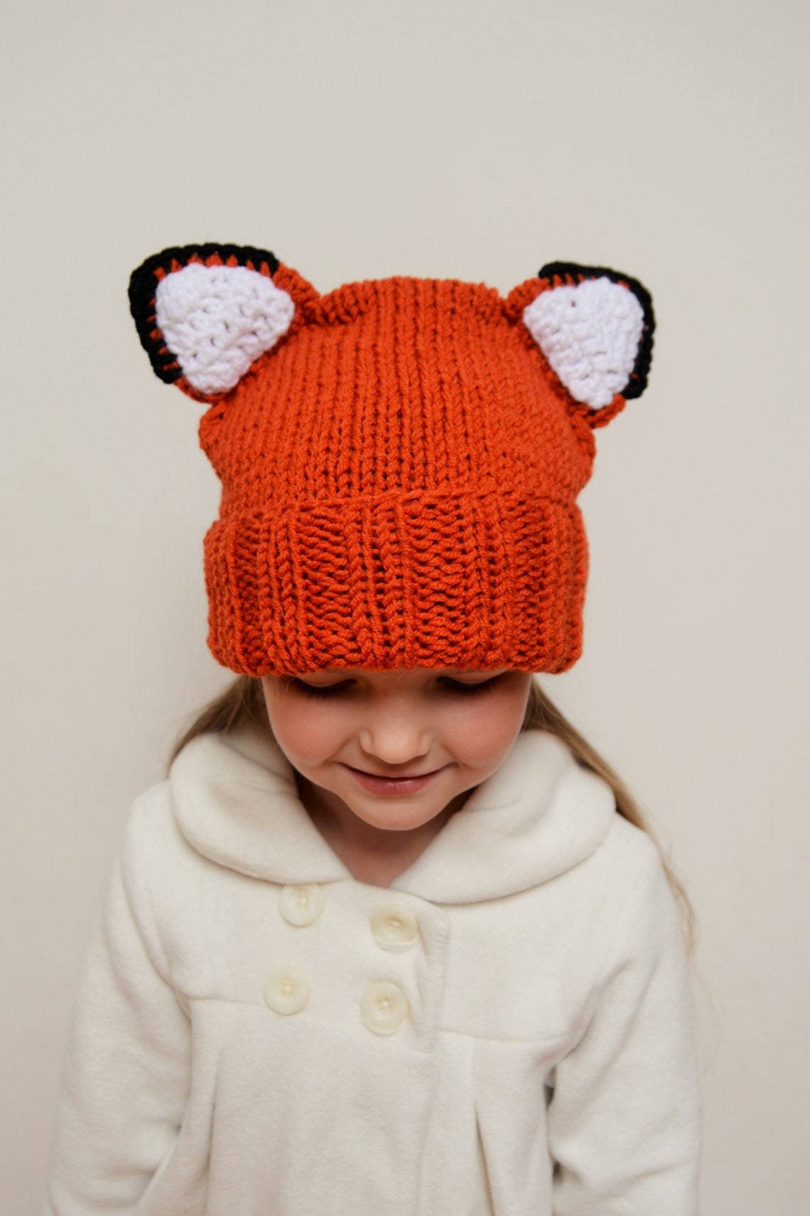 Fox Hat Kids Winter Hat Knit Hat Fox Ears Hat Animal Hat | Etsy