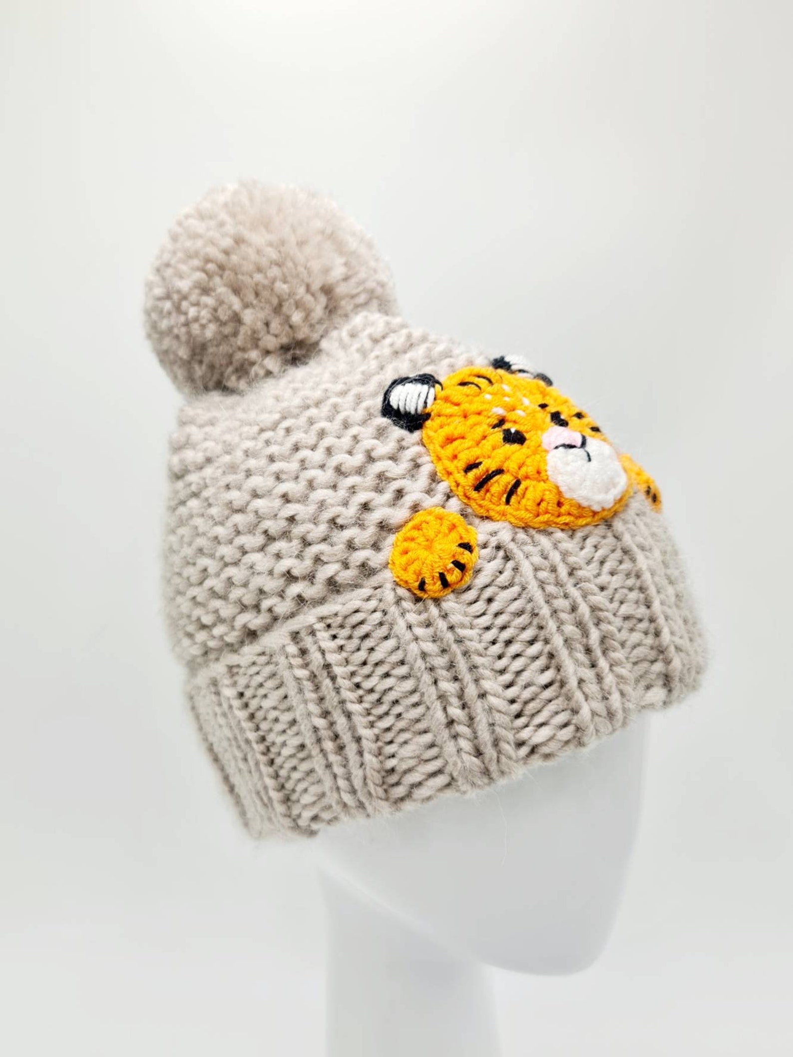 Tiger Hat, 19-21", Child Size, Winter Hat, Knit Hat, Kids Hat, Hat With ...
