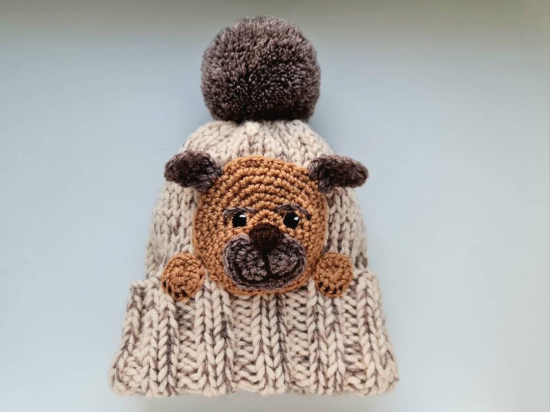 Puppy Hat, Dog Lovers Hat, Gift for Her, Women Accessories, Knit Hat ...