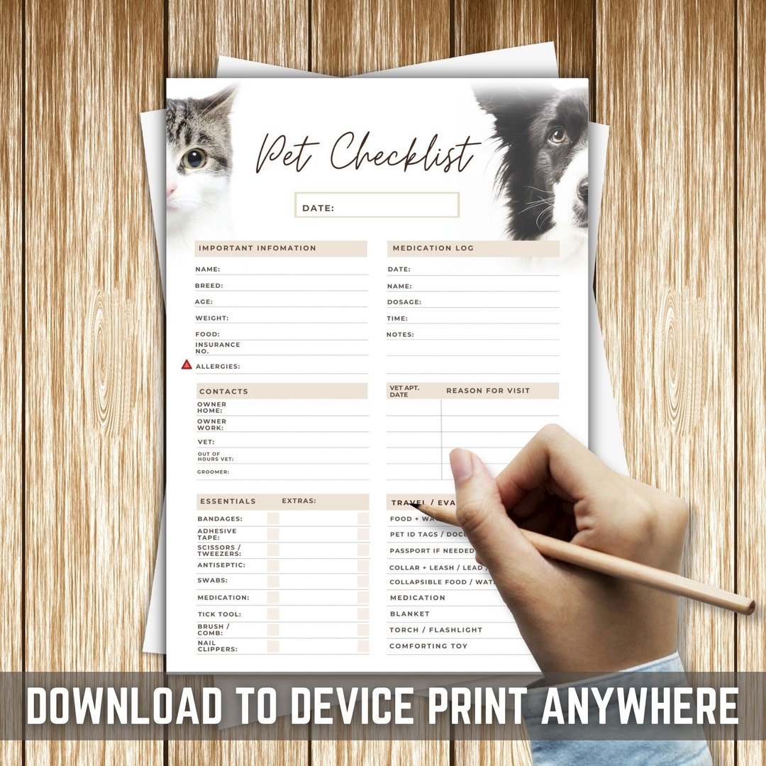 New Puppy Guide Pet Care Checklist Pet Owner Print Instant Download ...