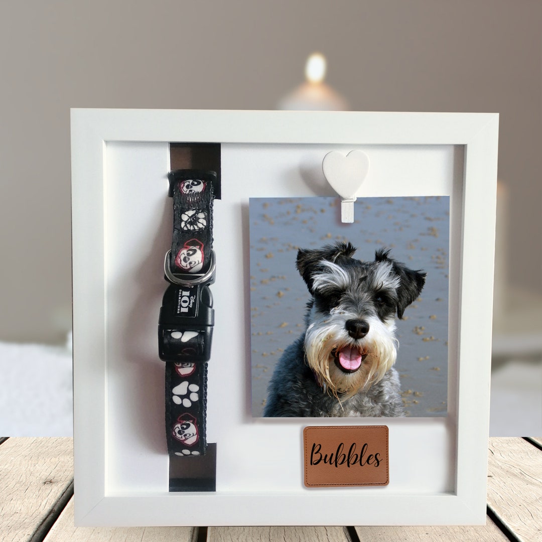 Personalized Pet Memorial Photo & Collar Frame - Dog Loss Sympathy Gift ...