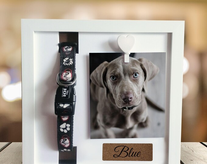 Personalized Pet Memorial Photo & Collar Frame - Dog Loss Sympathy Gift ...