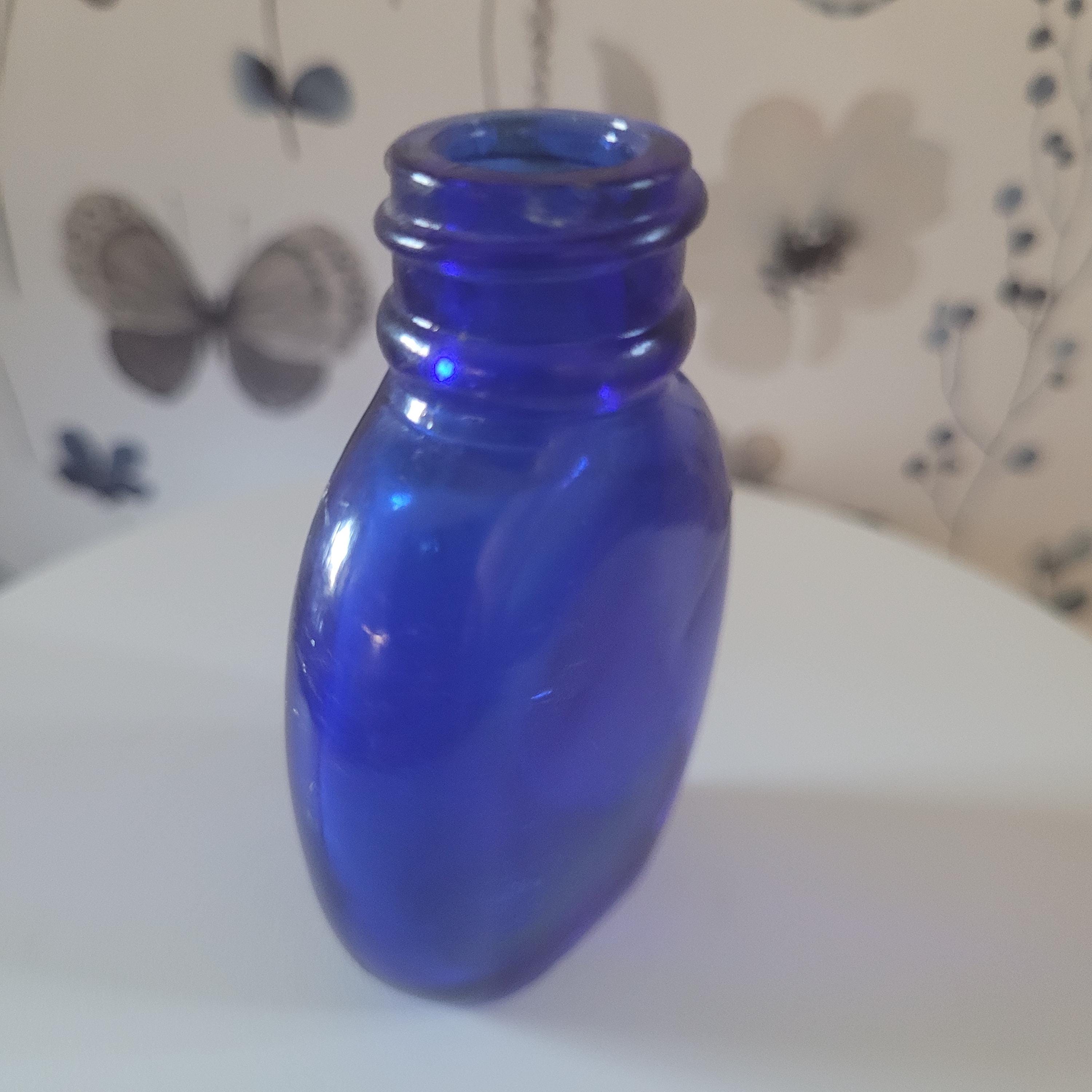 Vintage Cobalt Blue Bottle Miniature Elixir - Etsy