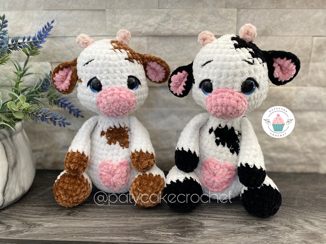 Crochet Cow, Amigurumi Cow Pattern, Cow Toy Pattern, Amigurumi Cow ...