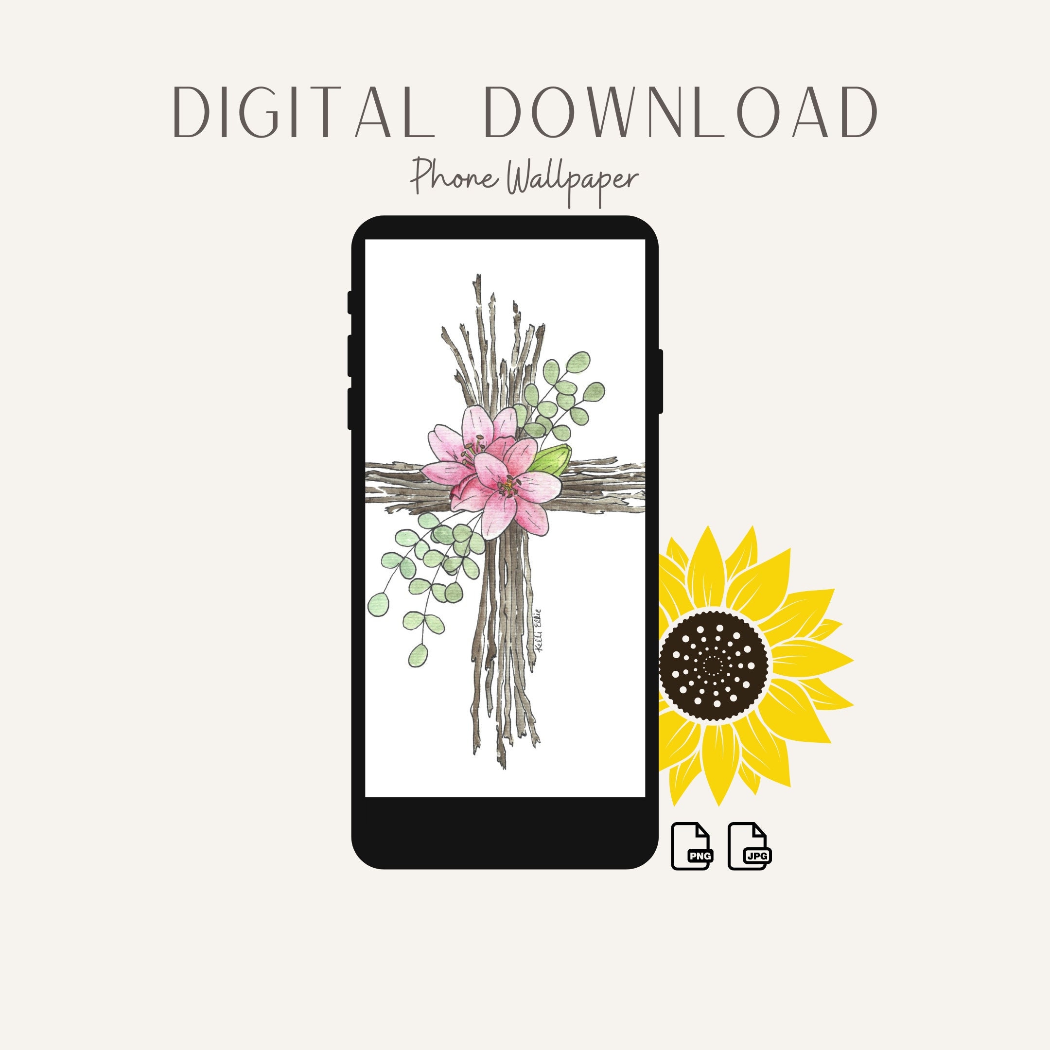 Digital Download Phone Wallpaper - Lilly Cross - Etsy