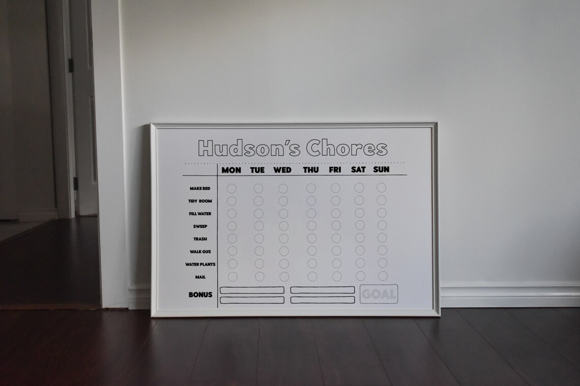Personalized Chore Chart INSTANT DOWNLOAD Customizable Children's Chore ...