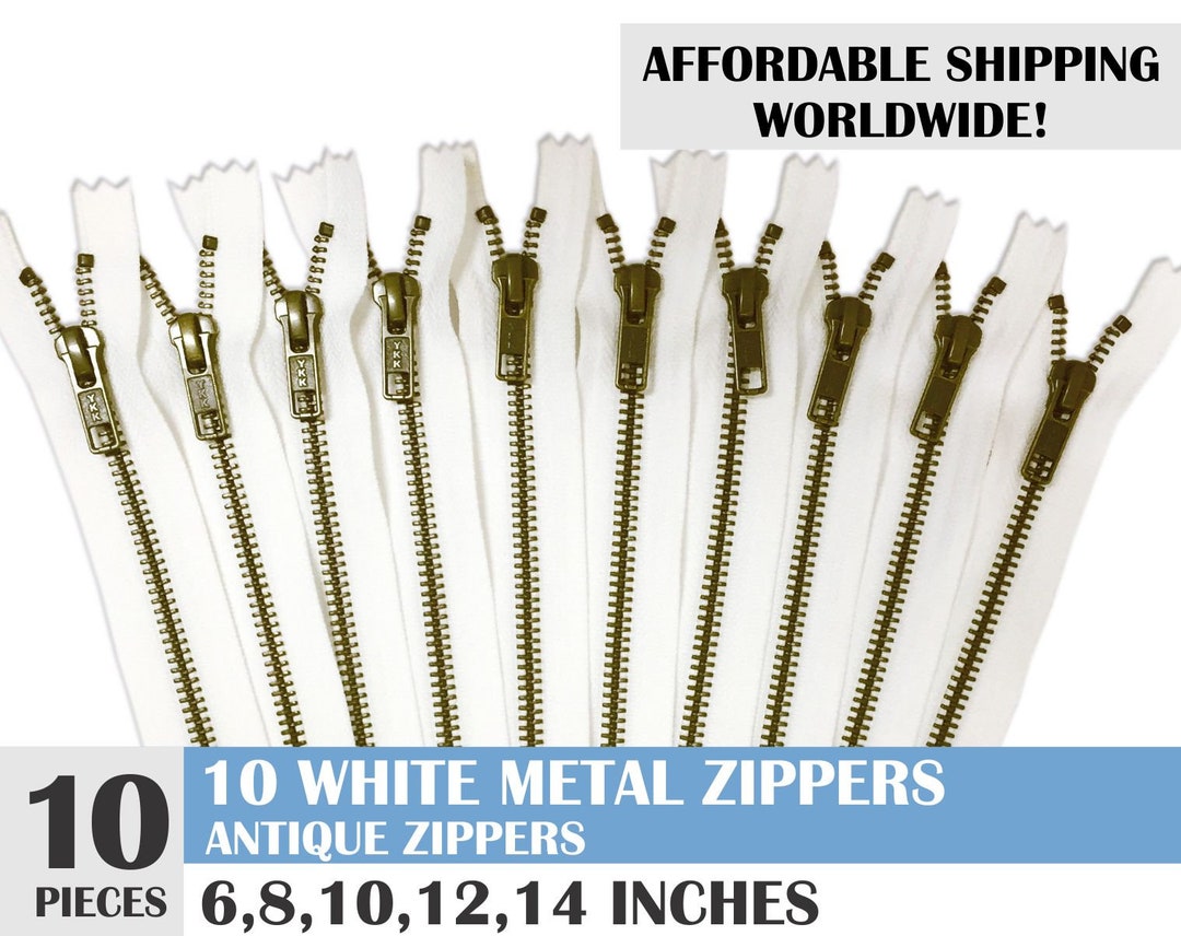Jean Zippers, Ykk Brand Antique White Metal Zipper, Metal Zippers ...
