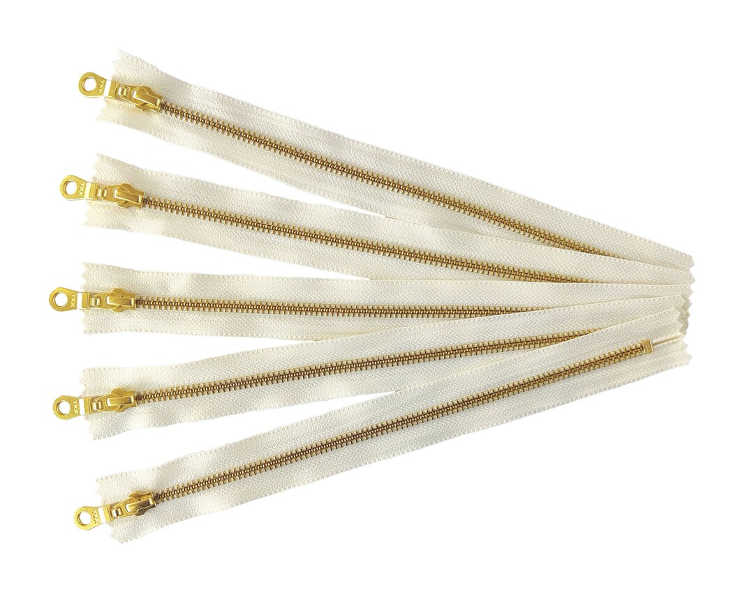 Ykk Donut Pull Metal Zippers, Pouch Zippers Closed End Zippers, Gold Metal Zipper, Vanilla ...