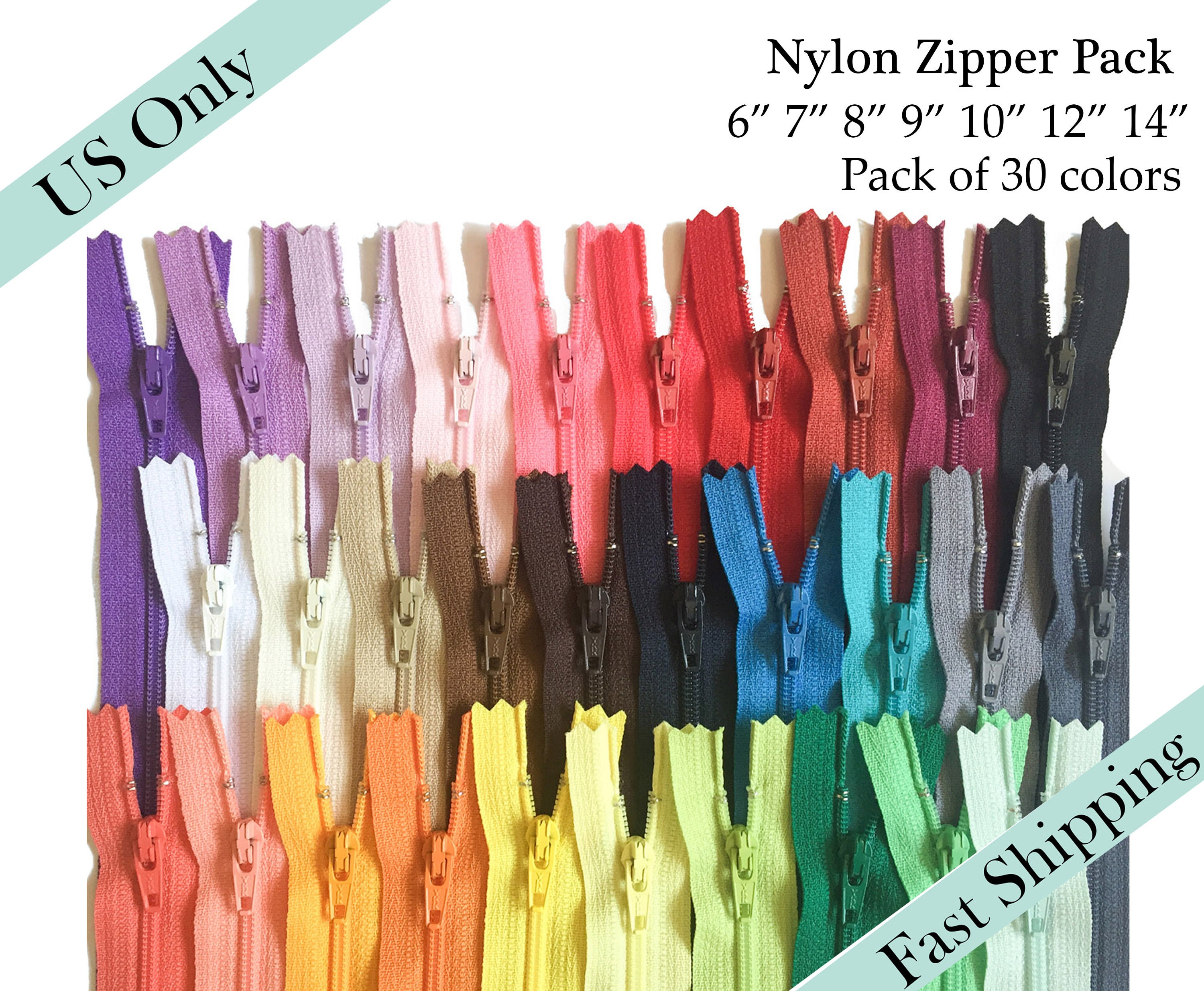 Assorted YKK Zippers, Nylon Zippers, Wholesale, Close End Nylon Coil ...